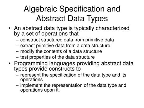 PPT Algebraic Specification And Abstract Data Types PowerPoint Presentation ID