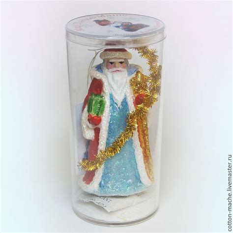 Ватный Дед Мороз фигурка елочная игрушка из ваты в интернет магазине на Ярмарке Мастеров Дед