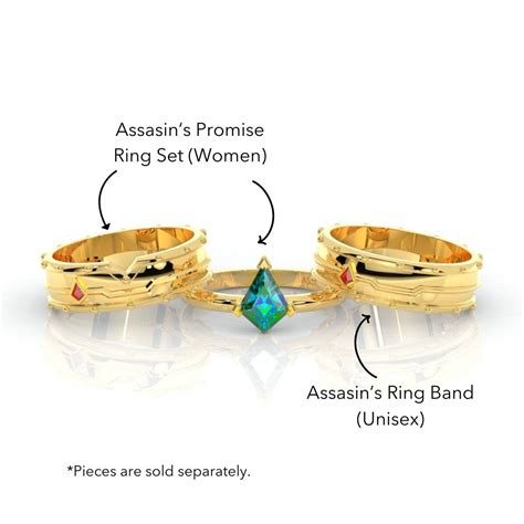 Assasins Promise Ring Band Unisex 14k Yellow Gold Video Game