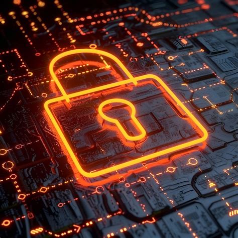 Premium Photo Lock With Circuit Pathways Data Security Cybersecurity Cyber Defense Concept