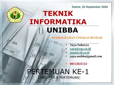 Pemrograman Tingkat Rendah Pertemuan Ke 1 Pengenalan Dasar Pemrograman Tingkat Rendah Ppt