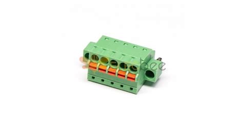 Elecbee Pcb Spring Terminal Blocks Connector Green Straight Through Hole