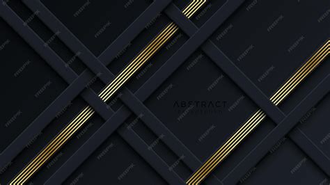 대각선 황금 라인 추상 어두운 배경 프리미엄 벡터
