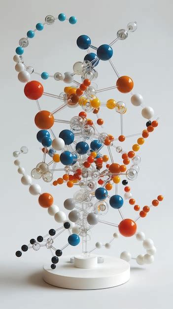 Premium Photo 3d Molecular Structure Model With Multicolored Spheres On White Background