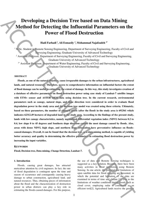 pdf developing a decision tree data mining method for detecting the