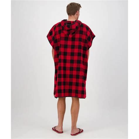 Premium Cotton Hooded Towel Adult Redblack For Post Surf And Swimming