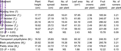 Effect Of Planting Time And Mulching Material On Growth And Yield Of Download Scientific