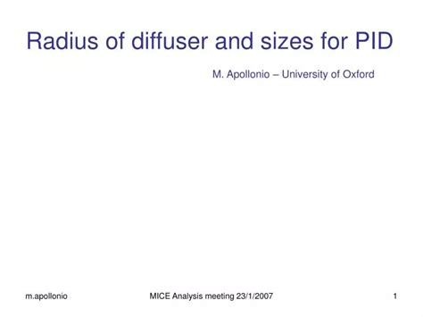 Ppt Radius Of Diffuser And Sizes For Pid Powerpoint Presentation Free Download Id4591829