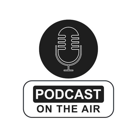 플랫 스타일의 팟캐스트 기호 및 아이콘입니다 벡터 일러스트 레이 션 프리미엄 벡터