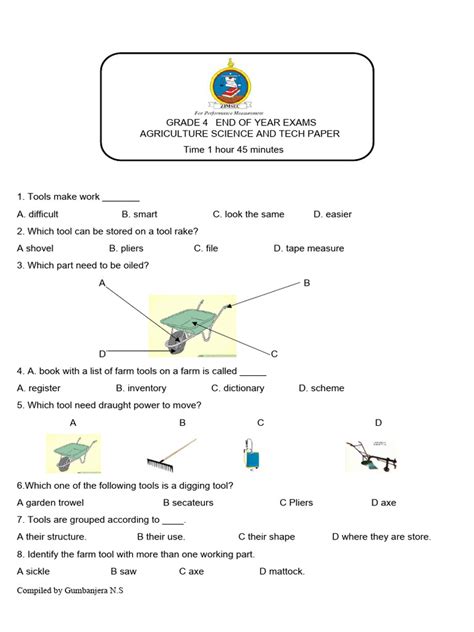 Grade 4 End Of Year Agric Science And Tech Paper 1 2022 Pdf Agriculture