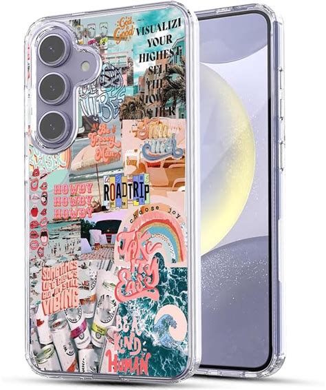 Kyppwh Aesthetic Phone Case For Samsung Galaxy S Retro Beach Collage Boho Aesthetic Summer