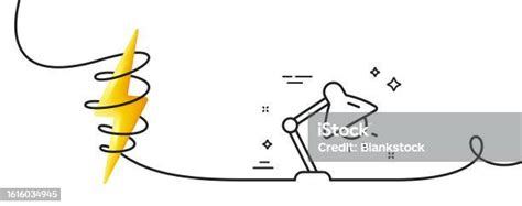 테이블 램프 선 아이콘입니다 침대 옆 조명 표시입니다 컬이 있는 연속 라인 벡터 0명에 대한 스톡 벡터 아트 및 기타 이미지 0명 가구 가까운 Istock