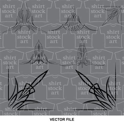 Pin Stripes Ornate Curve Graphic 3 T Shirt Stock Art