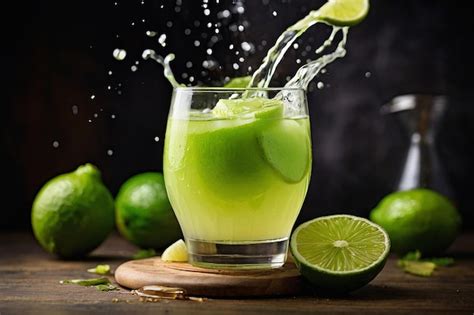 Default Lime Juice With A Splash Of Kabosu Juice Premium Ai Generated Image
