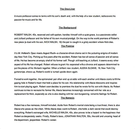 Sample Screenplay Outline Template Room