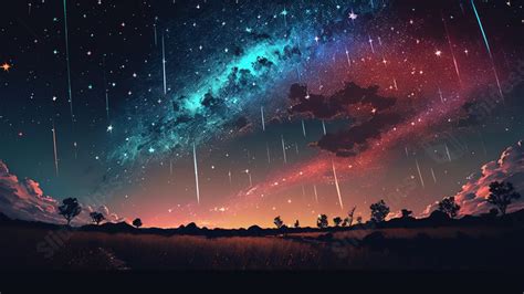 Starry Sky Galaxy Meteor Powerpoint Background For Free Download