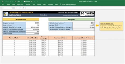Excel Savings Interest Calculator Personal Tools Simple And Compound Interest Savings