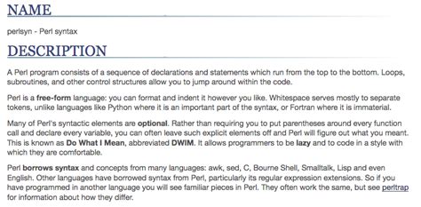 Idiocy Of Computer Language Docs Unix Python Perl Haskell