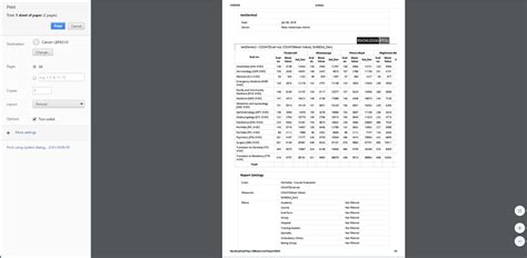 Javascript Window Print Set A Table Fit In Page Stack Overflow