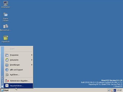 Linux Quartett Distri Impressionen 28 Reactos Tutonaut