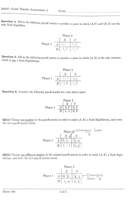 HW GAME Theory As Signment MATH M Studocu