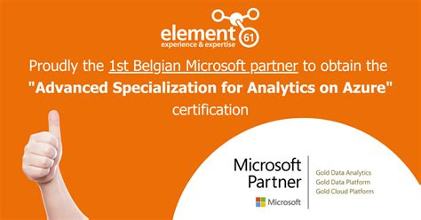 element61 becomes first partner in belgium for advanced specialization