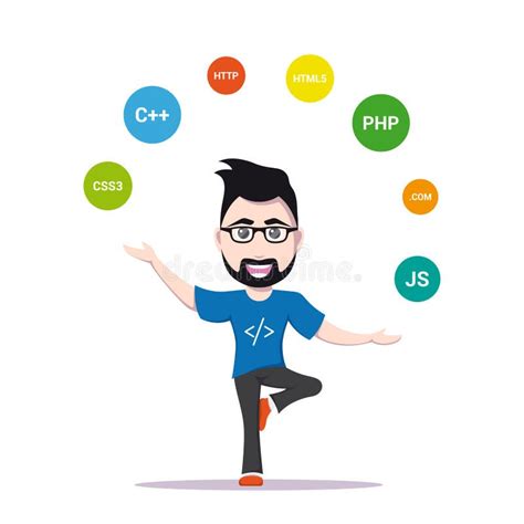 Programmer Man Character Stock Vector Illustration Of Character 94629461