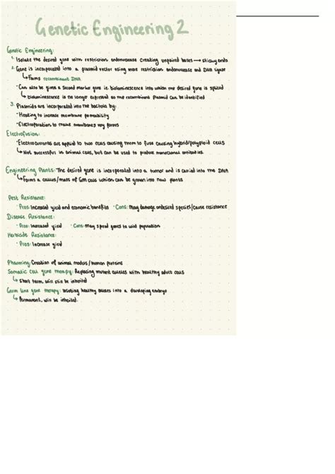 OCR A Level Biology Genetic Engineering Summary Unit Stuvia UK