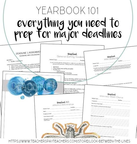 Yearbook Major Deadline Assignment Pack Lesson Plan Journalism