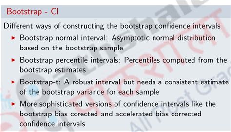 The Bootstrap Summary Advanced Data Analysis