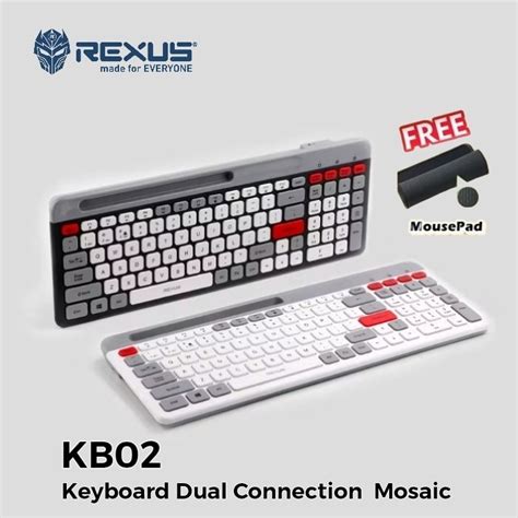 Jual Harga Disc Rexus Kb02 Wireless Bluetooth Keyboard Mosaic Dual Connection Shopee Indonesia