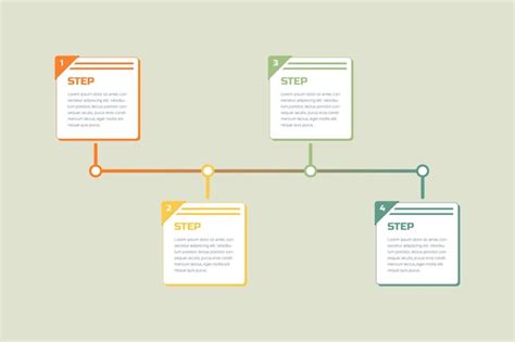 단계 인포그래픽 일러스트레이션 프리미엄 벡터