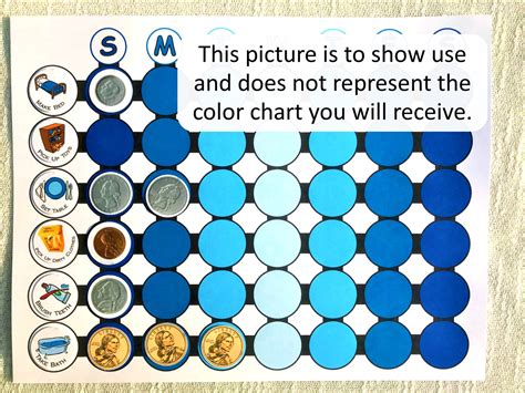 Diy Allowance Charts Pink With Printable Charts Coins And Etsy