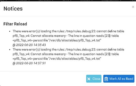 table error in pfblockerng netgate forum