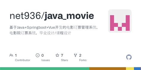 github net936 java movie 基于java springboot vue开发的电影订票管理系统、电影院订票系统，毕业