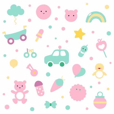 귀여운 아이들 스티커 세트 프리미엄 Ai 생성 벡터