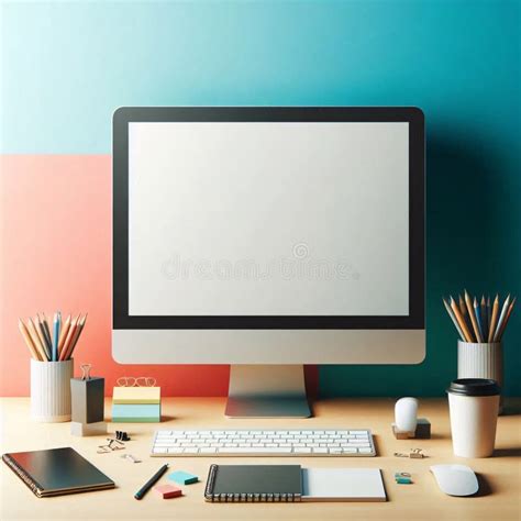 A Modern Desktop Workspace With A Computer Keyboard Mouse And