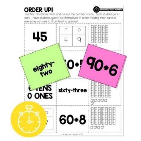 lucky to learn math order and compare two digit numbers lesson 1 10