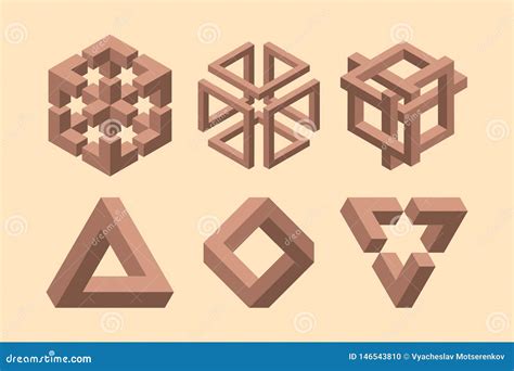 Graphic Impossible Shapes Circle Square And Triangle Symbols With