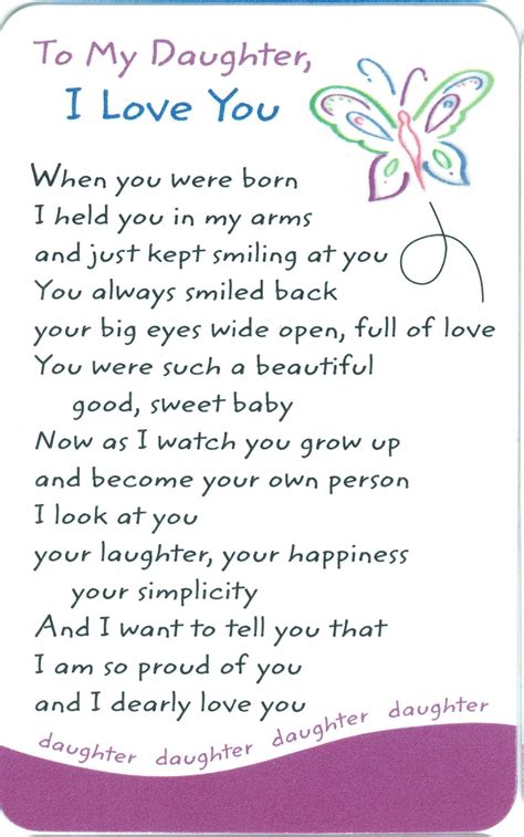 To My Daughter I Love You Wallet Card Love My Daughter Quotes