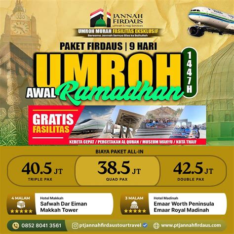 Harga Umroh Ramadhan 2026 Pt Jannah Firdaus