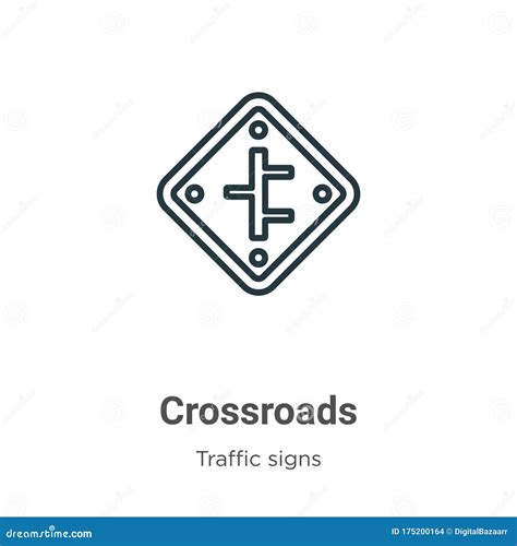Crossroads Outline Vector Icon Thin Line Black Crossroads Icon Flat Vector Simple Element