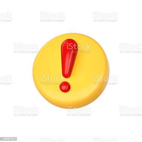 느낌표가 있는 노란색 경고 표지판 앞모습 위험 주의 주의 아이콘입니다 라운드 요소 중요 정보입니다 사실적인 벡터 일러스트레이션 3차원 형태에 대한 스톡 벡터 아트 및 기타