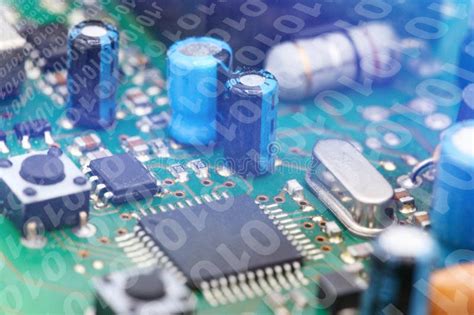 Futuristic Electronic Circuit Board With Binary Code Network And Big Data Concept Elements Of