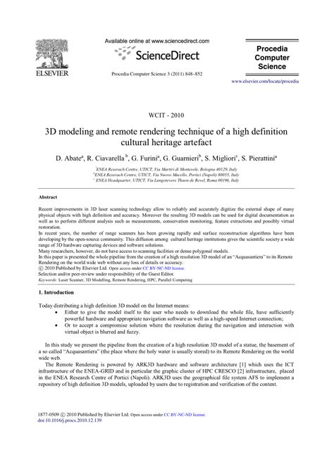 Pdf 3d Modeling And Remote Rendering Technique Of A High Definition