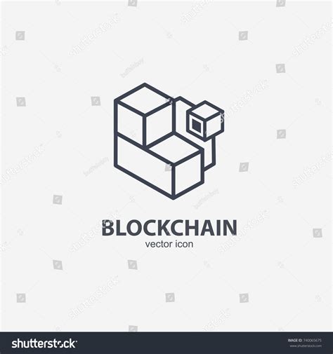 Blockchain Vector Line Icon Logo Element Stock Vector Royalty Free