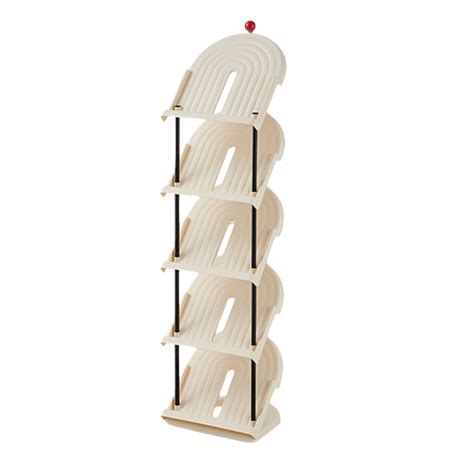 Qocolhg Sloping Narrow Shoe Rack 5 Tiers Vertical Shoe Rack Space Saving Corner Shoe Organizer