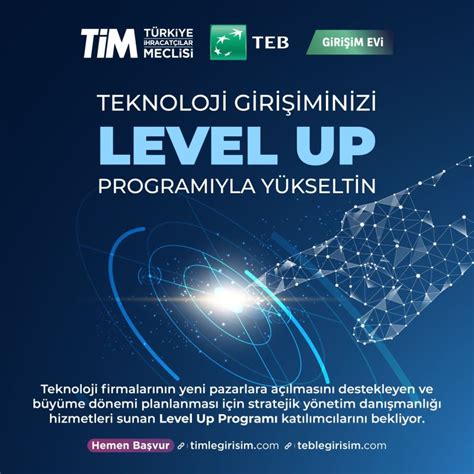 Tİm Teb Girişim Evi Level Up Programı Temmuzda Başlıyor Bugüne Kadar
