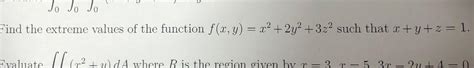 Solved Find the extreme values of the function | Chegg.com