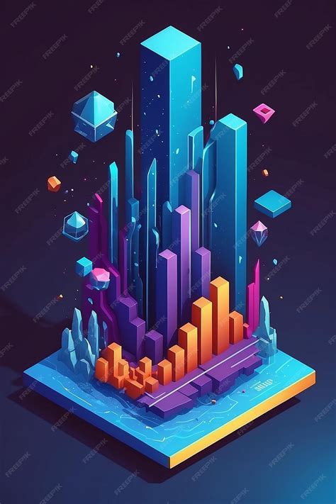 Premium Photo Data Visualization Concept 3d Isometric Vector Illustration